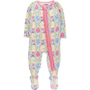 RUFFLEBUTTS Softsnooze One-piece Footie Pajama - Bunnies In Bloom