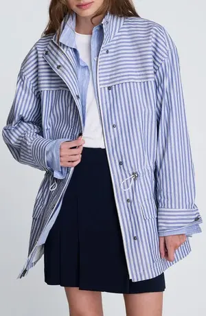 KENNETH COLE Striped Cotton Jacket