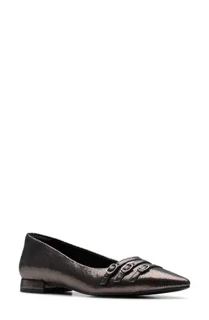 Clarks Sensa Triple Strap Flat - Metallic