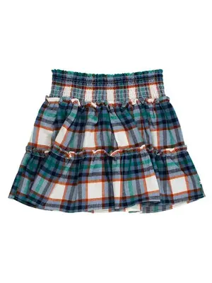 RUFFLEBUTTS Smocked Twirl Skirt - Peyton Plaid