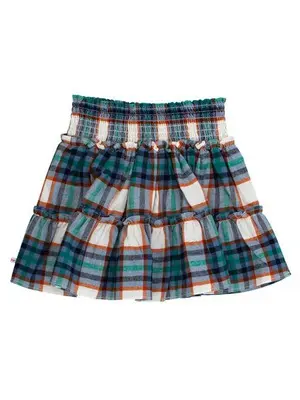 RUFFLEBUTTS Smocked Twirl Skirt - Peyton Plaid