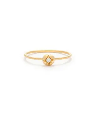 ELOISE JEWELRY Moon Ring With Natural Gemstone - Diamond