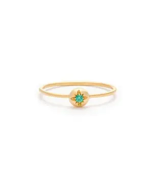 ELOISE JEWELRY Moon Ring With Natural Gemstone - Emerald