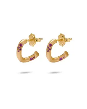 ELOISE JEWELRY Eden Diamond Earrings - Pink Sapphires