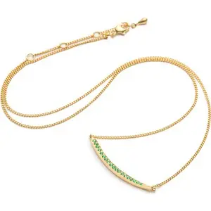 ELOISE JEWELRY Crescent Moon Necklace With Natural Gemstones - Emerald