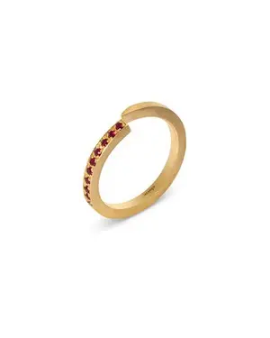 ELOISE JEWELRY Crescent Moon Ring With Rubies - Ruby