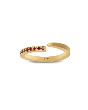ELOISE JEWELRY Crescent Moon Ring With Rubies