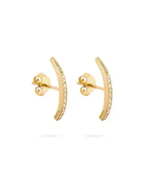 ELOISE JEWELRY Crescent Moon Earrings - Diamond
