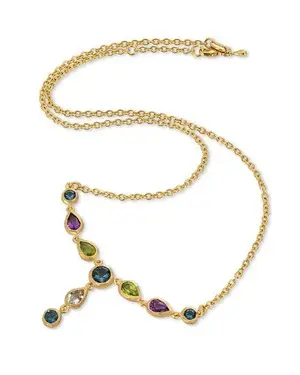 ELOISE JEWELRY Multicolor Gemstone Drop Necklace