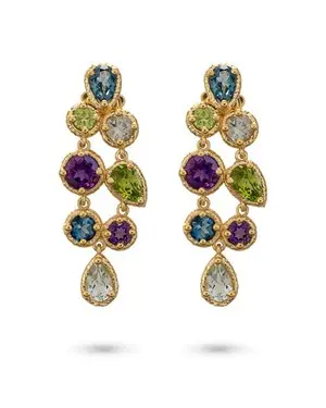 ELOISE JEWELRY Odyssey Multi-stone Dangle Earrings - Gold Plated