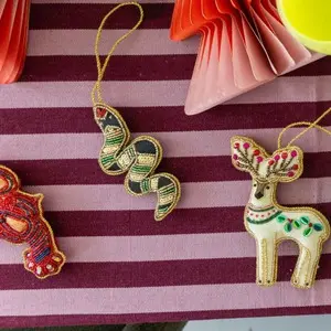 JOLLITY & CO Beaded Snake Christmas Ornament