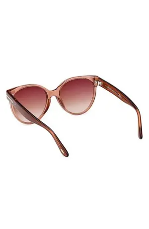 TOM FORD Tallulah 56mm Gradient Round Sunglasses - Terracotta/brown Lens
