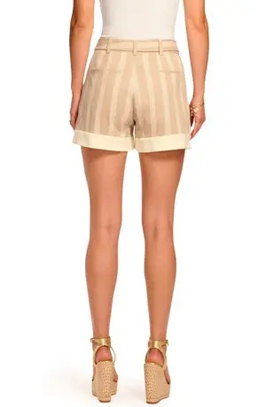 Ramy Brook Lillia Stripe Belted Shorts