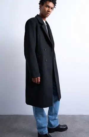 Topman Double-breasted Overcoat