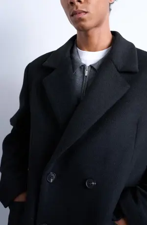 Topman Double-breasted Overcoat