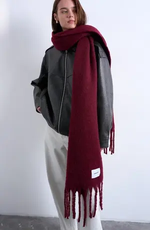 Topshop Sydney Blanket Scarf - Burgundy