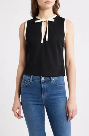 FRAME The Keyhole Tie Knit Tank