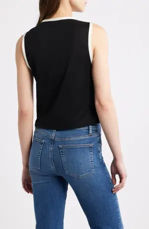 FRAME The Keyhole Tie Knit Tank