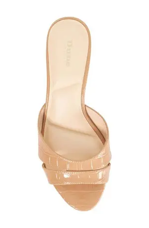 Dune London Miah Kitten Heel Slide Sandal - Camel
