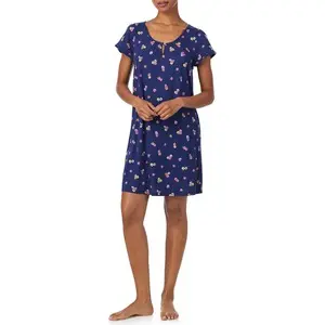 Ralph Lauren Print Short Sleeve Nightgown - Navy Print
