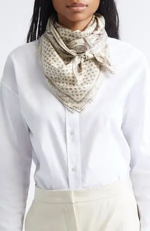 Max Mara Paisley Silk Twill Square Scarf