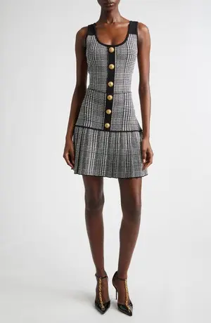 Balmain Prince Of Wales Jacquard Skirt