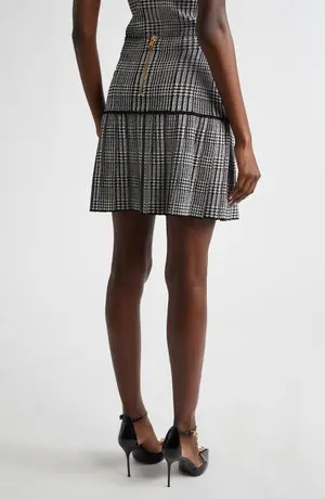 Balmain Prince Of Wales Jacquard Skirt