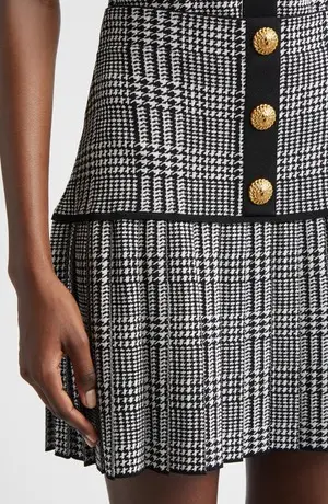 Balmain Prince Of Wales Jacquard Skirt