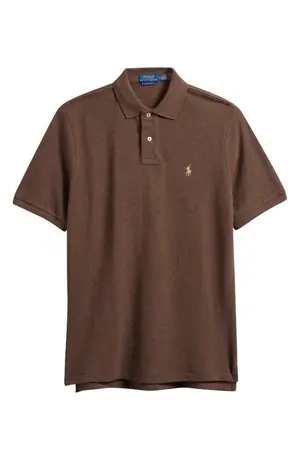Polo Ralph Lauren The Iconic Cotton Mesh Polo - Nutmeg Brown Heather