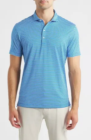 JOHNNIE-O Rex Stripe Performance Jersey Polo