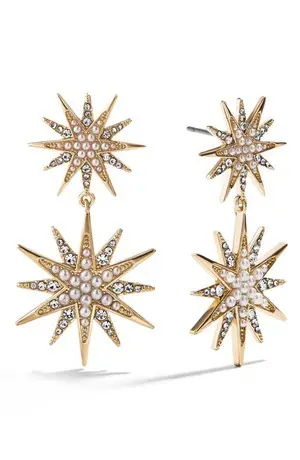Baublebar Lyra Starburst Drop Earrings - Gold/clear