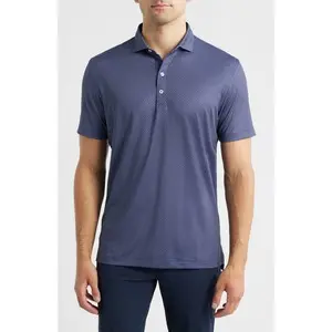Johnnie-o Connors Geo Print Performance Jersey Polo - Navy
