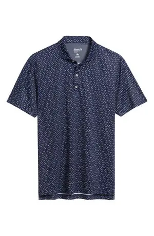 Johnnie-o Marina Palm Tree Print Performance Jersey Polo - Navy