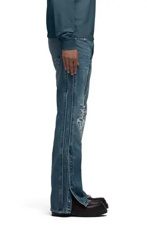 Hudson Jeans Walker Track Distressed Flared Jeans - Riverside