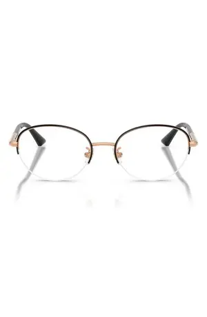 JIMMY CHOO 51mm Oval Optical Glasses - Rose Gold/black/demo Lens