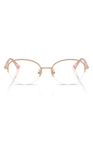 JIMMY CHOO 51mm Oval Optical Glasses - Rose Gold/demo Lens