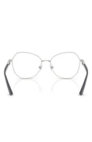JIMMY CHOO 53mm Round Optical Glasses - Silver/navy Blue/demo Lens