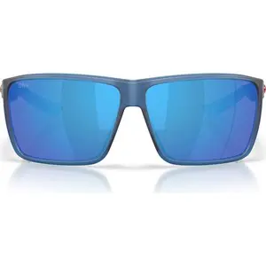 COSTA DEL MAR Rincon Ii 64mm Polarized Rectangular Sunglasses - Translucent Blue/blue 580g