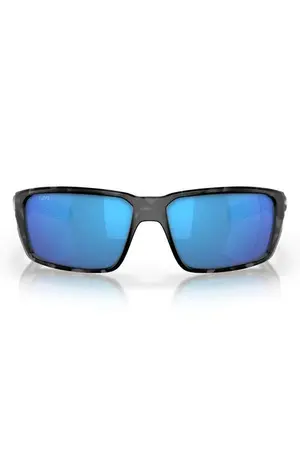 COSTA DEL MAR Fantail Pro 60mm Polarized Mirrored Sunglasses - Tiger Shark/blue Mirror 580g