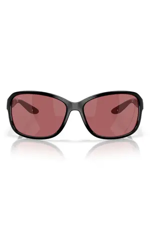 COSTA DEL MAR Seadrift 60mm Polarized Square Sunglasses - Black/rose 580g