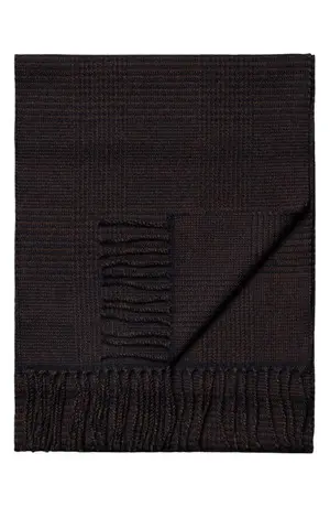 Eton Houndsttoh Check Merino Wool Scarf - Medium Brown