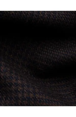 Eton Houndsttoh Check Merino Wool Scarf - Medium Brown
