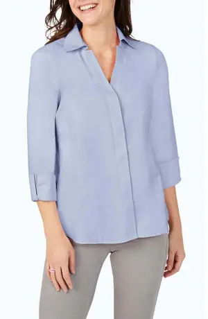 Foxcroft Taylor Fitted Non-iron Shirt - Blue Wave