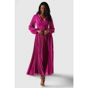 Coast Pleated Wrap Front Dress