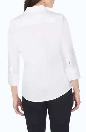 Foxcroft Mary Non-iron Stretch Cotton Button-up Shirt - White