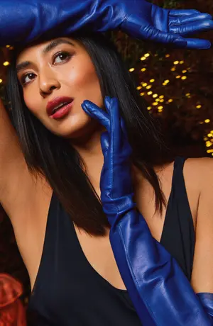 SEYMOURE Extended Runway Opera Gloves - Blue