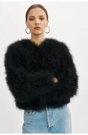 LAMARQUE Deora Feather Jacket - Black