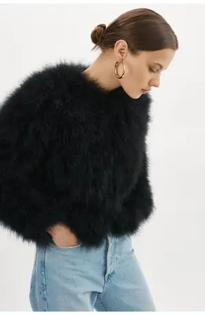 LAMARQUE Deora Feather Jacket - Black