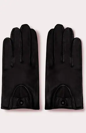 SEYMOURE Washable Leather Driving Gloves - Black