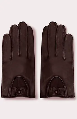 SEYMOURE Washable Leather Driving Gloves - Espresso
